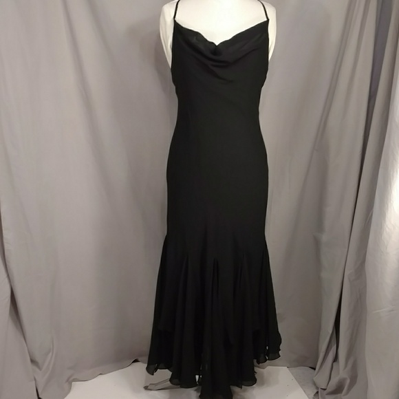 Dress-U by Sharon | Dresses | Sexy Flirty Black Dress Scarf Hem Low ...